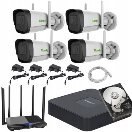 Zestaw monitoringu 4 kamery Router Wi-Fi tiandy - 11838764243 ...