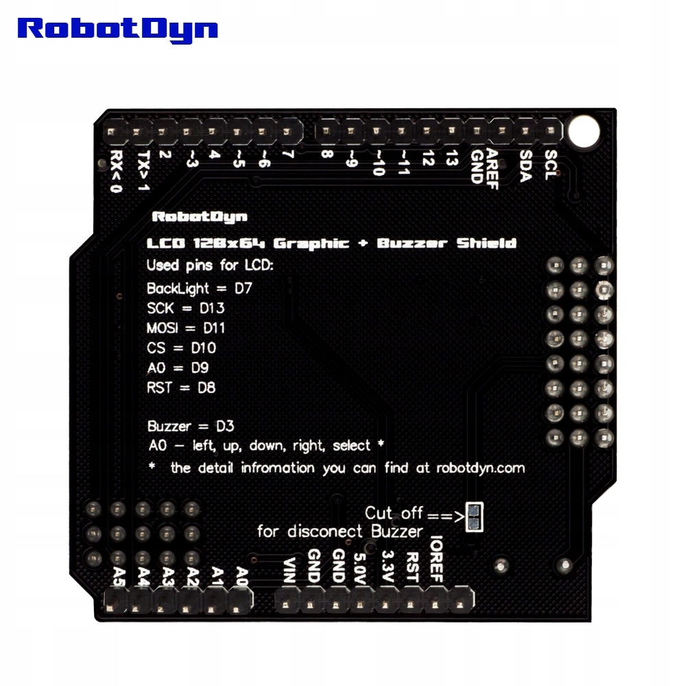Купить RobotDyn Shield LCD 128x64 зуммер-джойстик Arduino: отзывы, фото ...