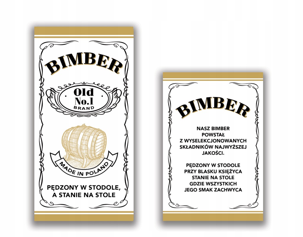 Etykieta Naklejka na Wódkę Bimber 10 szt - 11106534568 - oficjalne ...