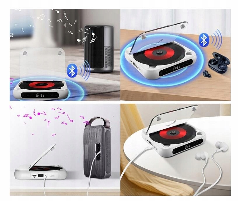 PRZENOŚNY ODTWARZACZ CD MP3 Bluetooth USB - 14622706444 - oficjalne archiwum Allegro