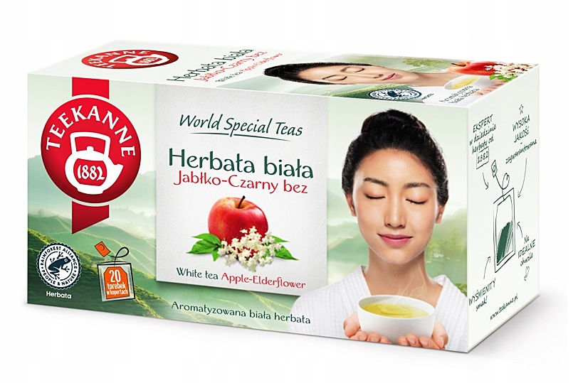 Herbata BIAŁA Czarny Bez i Jabłko ekspresowa 20 torebek Teekanne ...