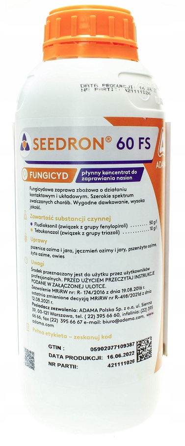 SEEDRON 60 FS 1L BEJCA ZAPRAWA NASIENNA DO ZBÓŻ - 12602233254 ...