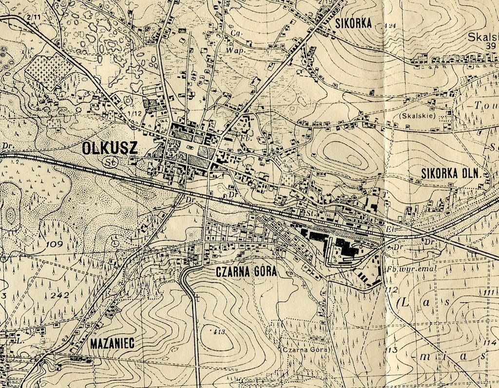 OLKUSZ :: dokładna mapa wojskowa WIG : 1931-1941 rok - 14502121014 ...
