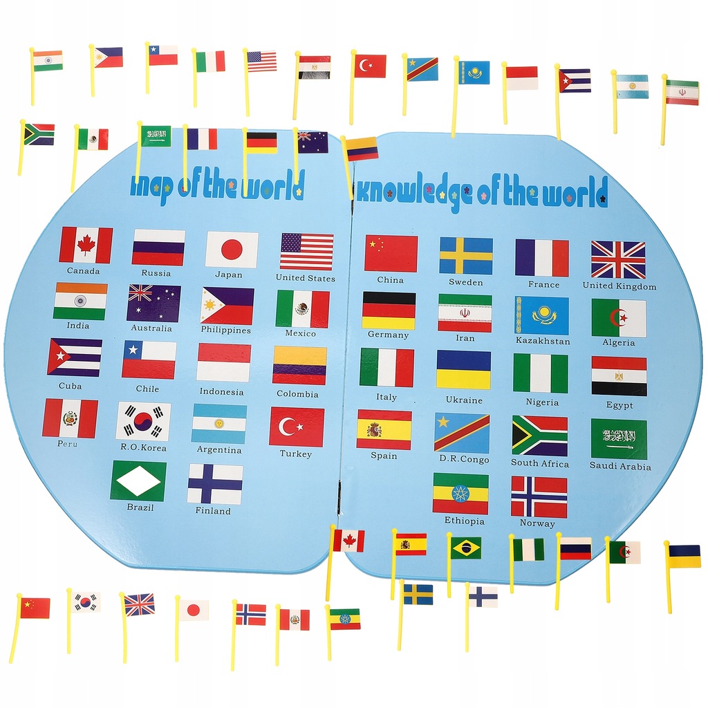 World Map Toy Flags Sticks Wooden - 13511633496 - oficjalne archiwum ...