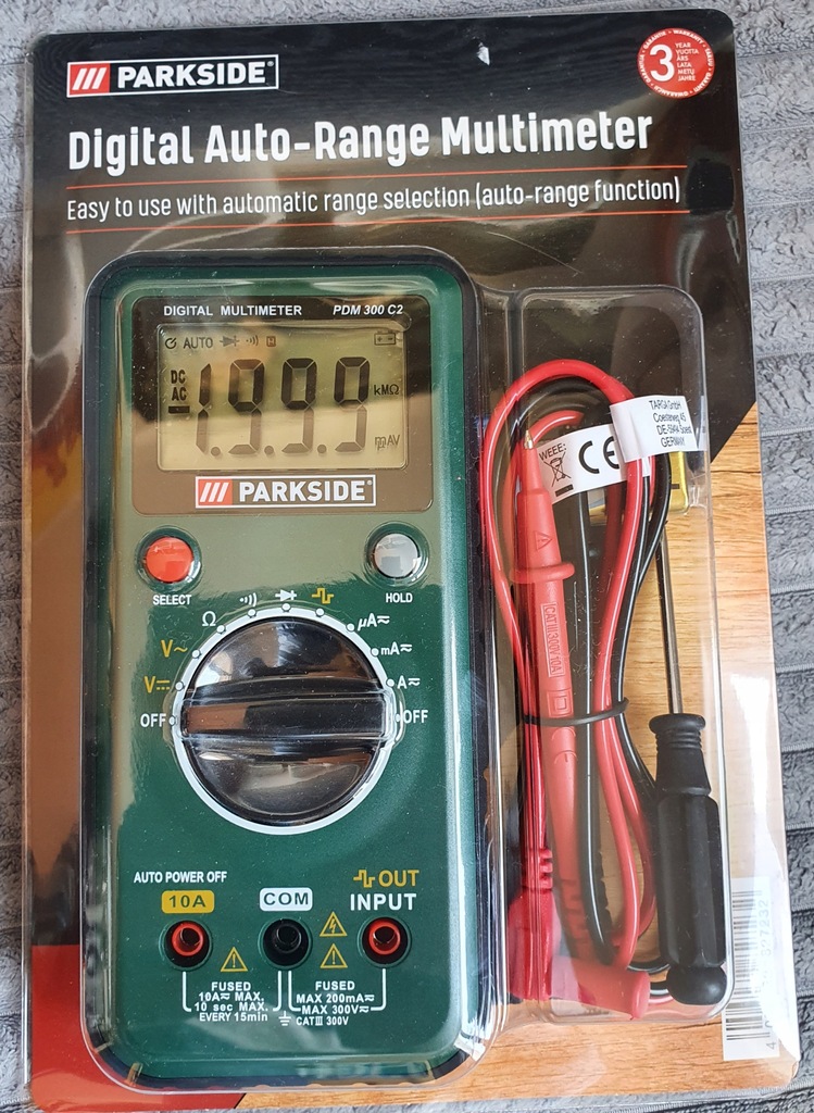 Cyfrowy multimetr auto range PDM 300 C2 Parkside - 9128530779 - oficjalne archiwum Allegro