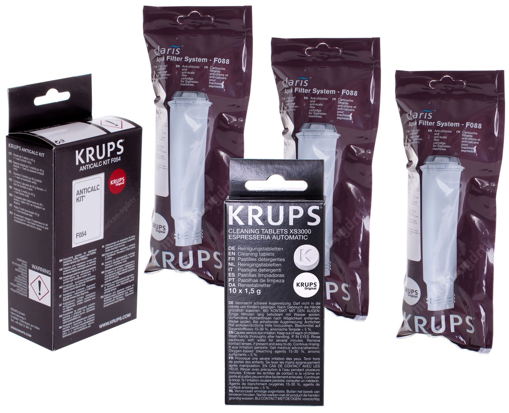 3 x KRUPS FILTR F088 + ODKAMIENIACZ F054 + XS3000 - 7230940526 - oficjalne archiwum Allegro