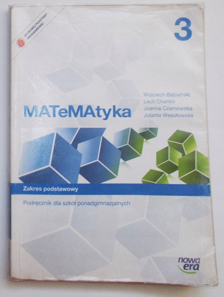 MATEMATYKA 3 Podręcznik ZP NOWA ERA Czarnowska - 12114854094 - oficjalne archiwum Allegro