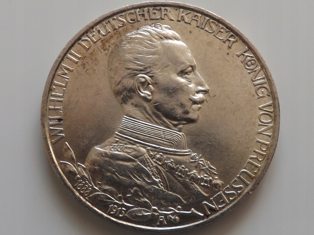 Prusy 3 Marki 1913 Wilhelm II Uniform st. 2+/1- - 14905185519 - oficjalne archiwum Allegro