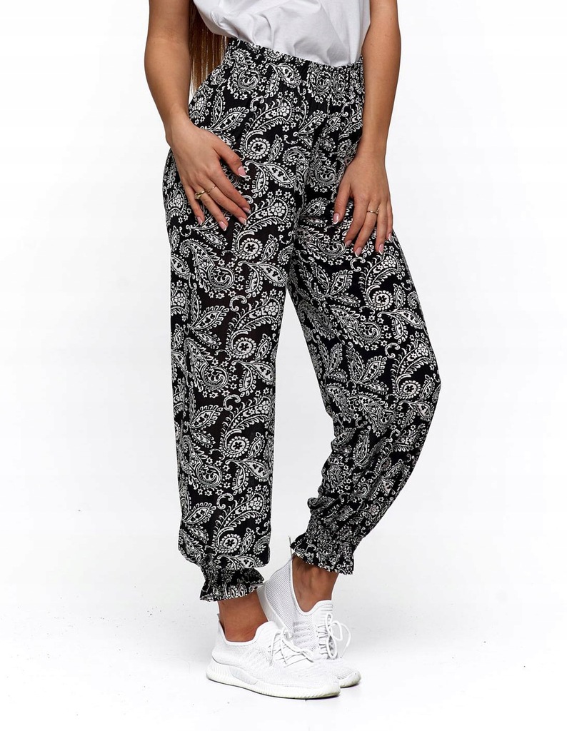 Luźne Spodnie Damskie Alladynki Haremki Pumpy - 12385112528 - oficjalne ...