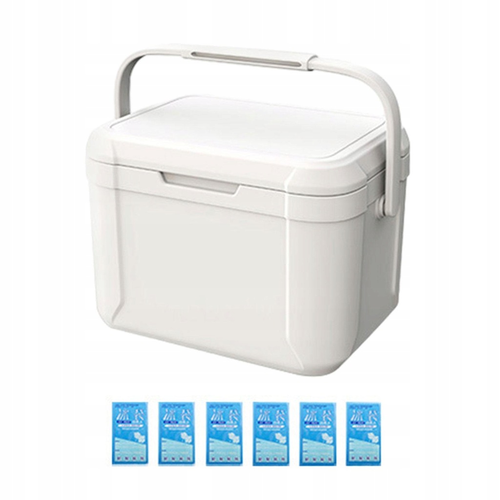 Cooler Box 5L Food Carrier with Handle Freezer with Ice Bags Car White ...