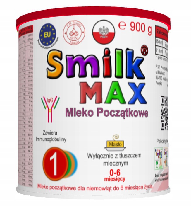 SMILK Max Mleko początkowe 1, 900g - 14118305171 - oficjalne archiwum ...