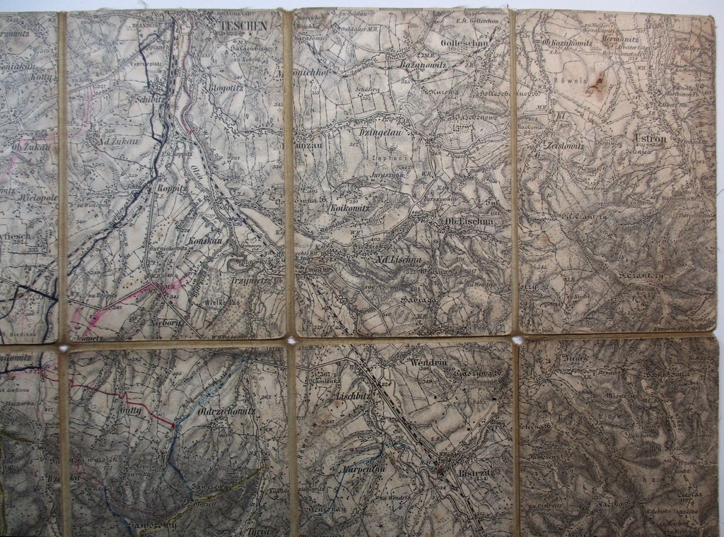 Mapa Cieszyn, Jabłonków, sprzed I wojny, ZAOLZIE - 7508712259 ...