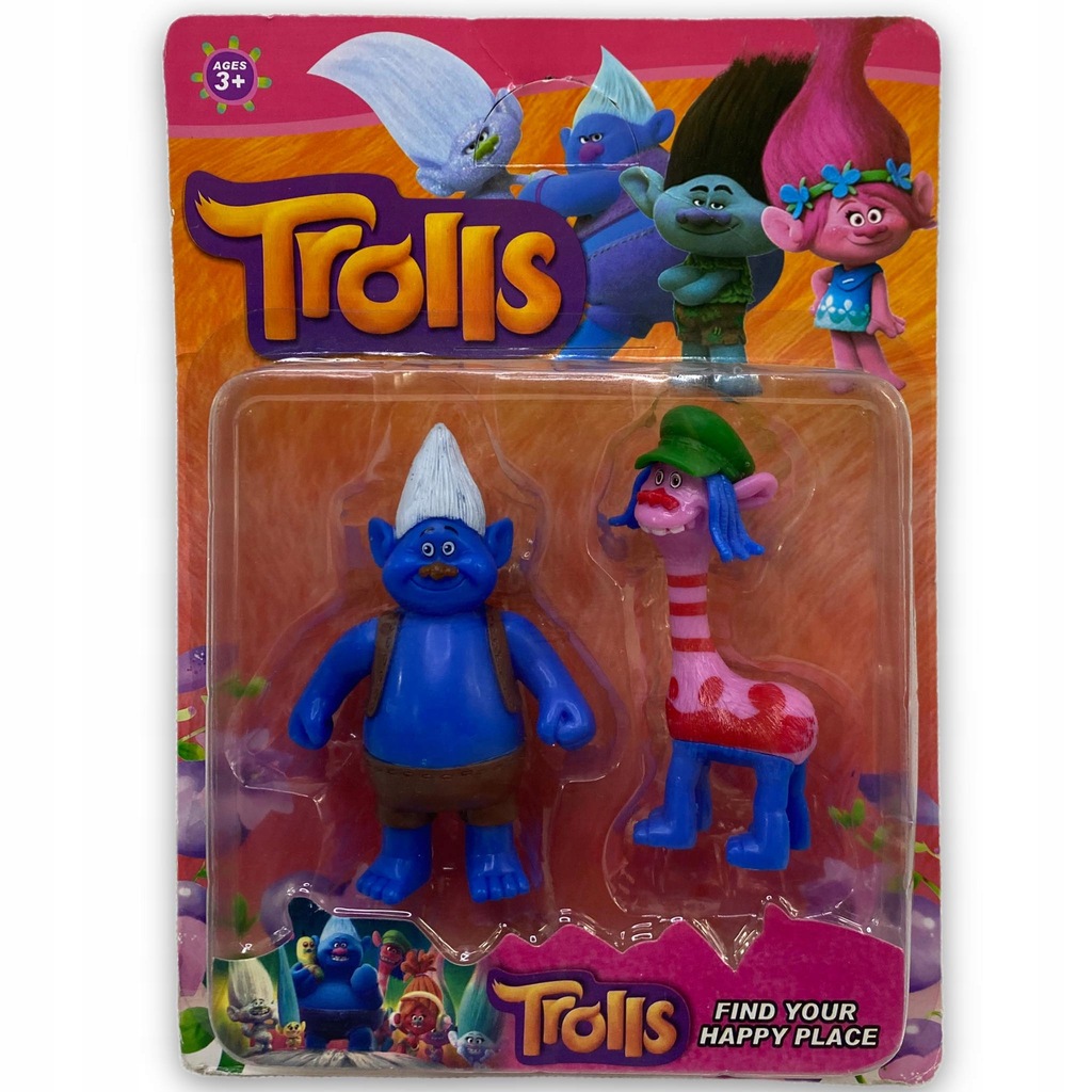 FIGURKI TROLLS TROLLE 2 SZTUKI 11 CM BIGGIE KUFER - 12603576306 ...