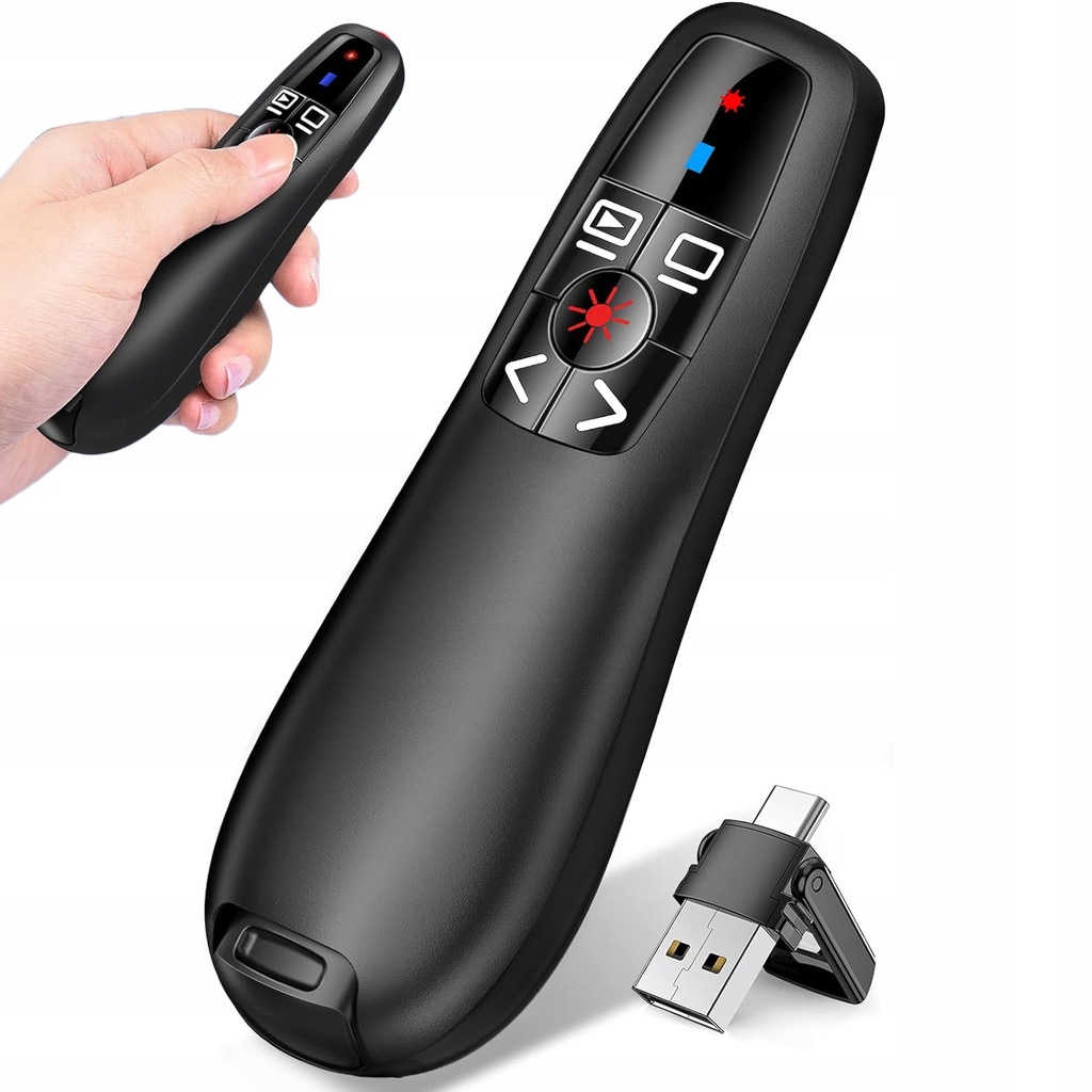 LASER PILOT DO PREZENTACJI SLAJD, PREZENTER BEZPRZEWODOWY ZE LASEROWYM 31m - 14775660651 ...