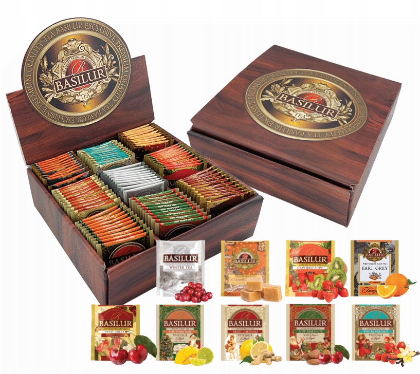 Zestaw herbat Basilur 9 SMAKÓW 90 szt. + herbaciarka na PREZENT ...