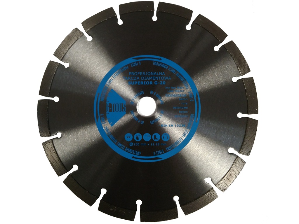 TARCZA DIAMENTOWA 230x22,23MM BETON KOSTKA G-TOOLS - 7573755127 - oficjalne archiwum Allegro