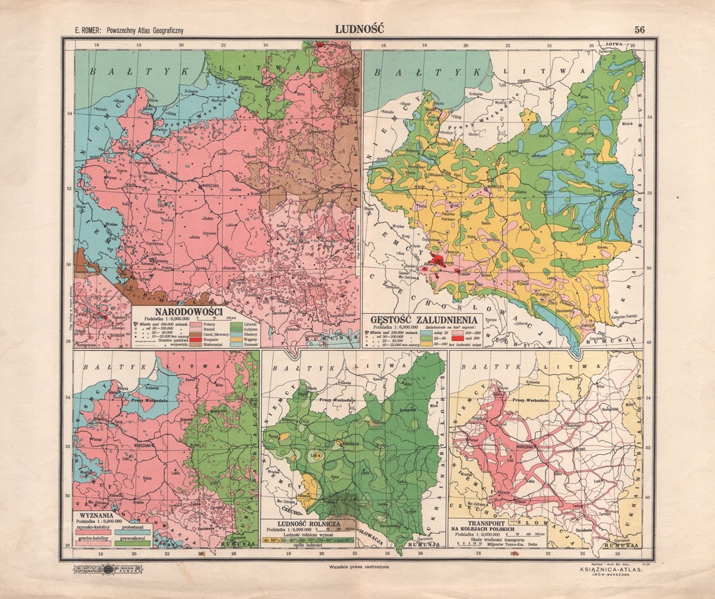 POLSKA II RP LUDNOŚĆ. MAPA LWÓW 1934 rok oryginał - 12605383550 ...