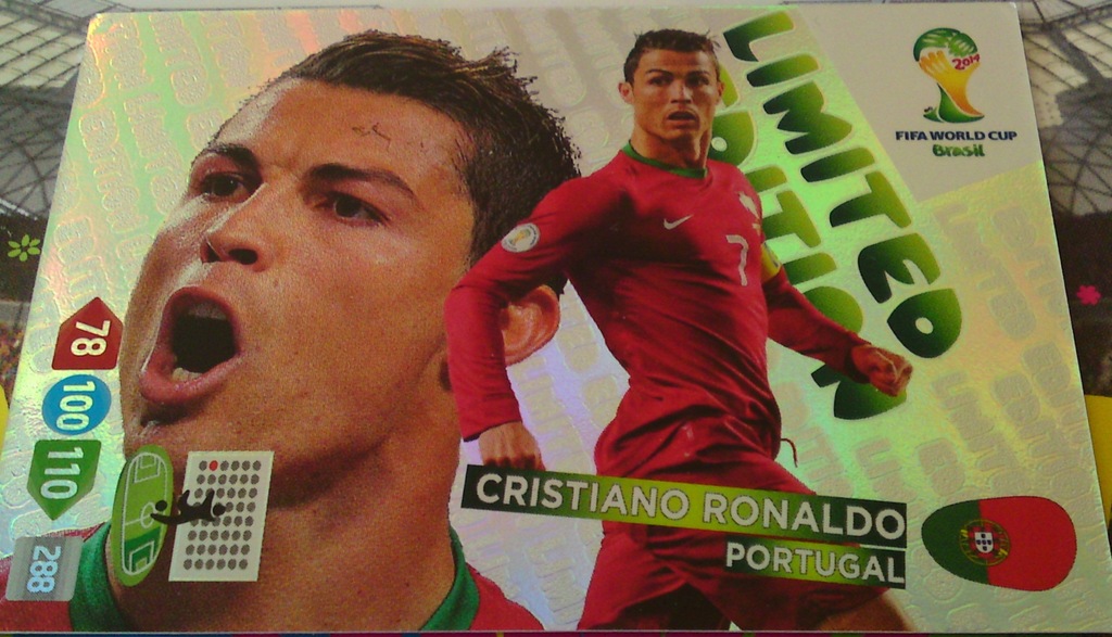 FIFA WORLD CUP BRASIL 2014 RONALDO Limited Edition karta piłkarska WADA ...