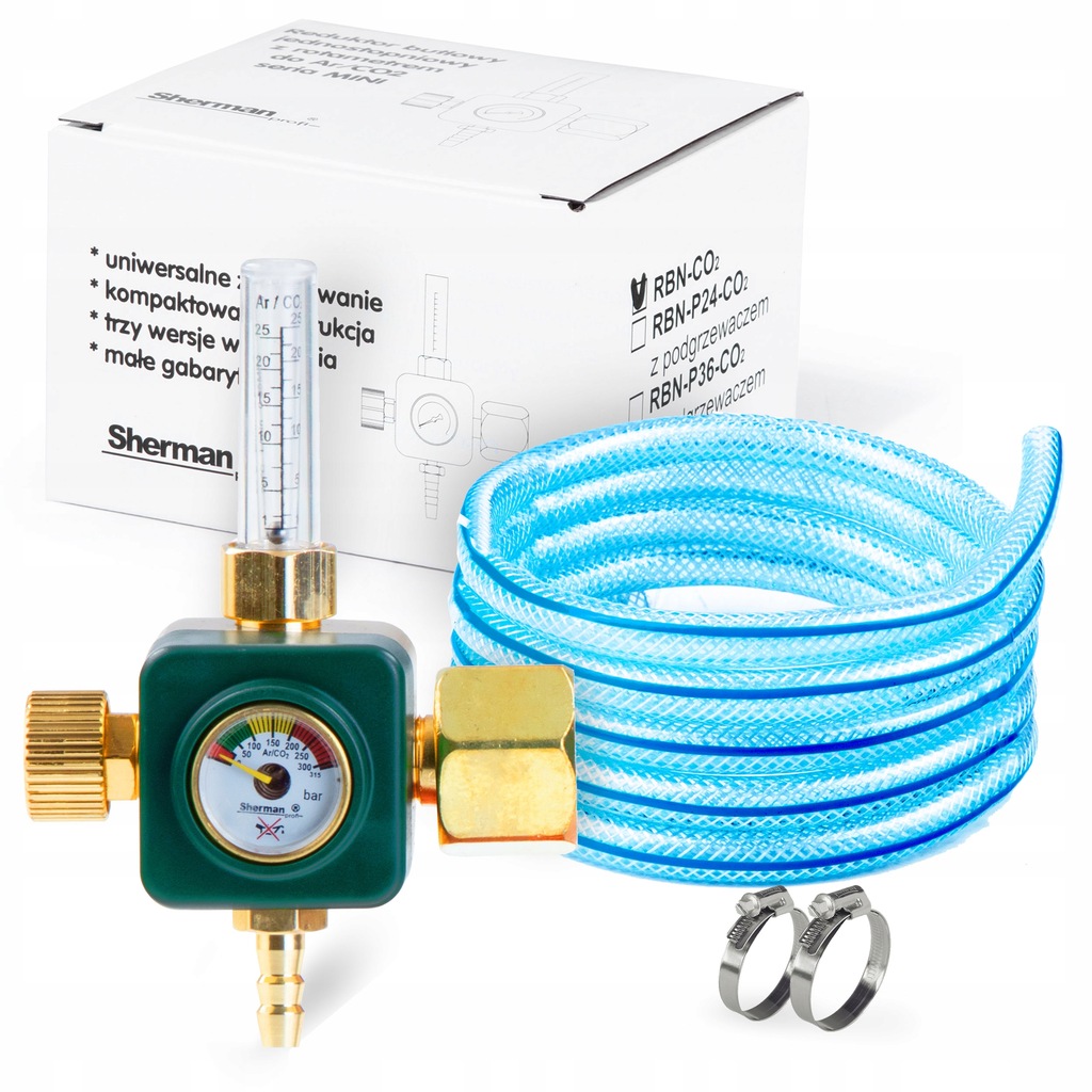 Reduktor Sherman z rotametrem CO2 Argon RBN Mini - 11060221518 - oficjalne archiwum Allegro