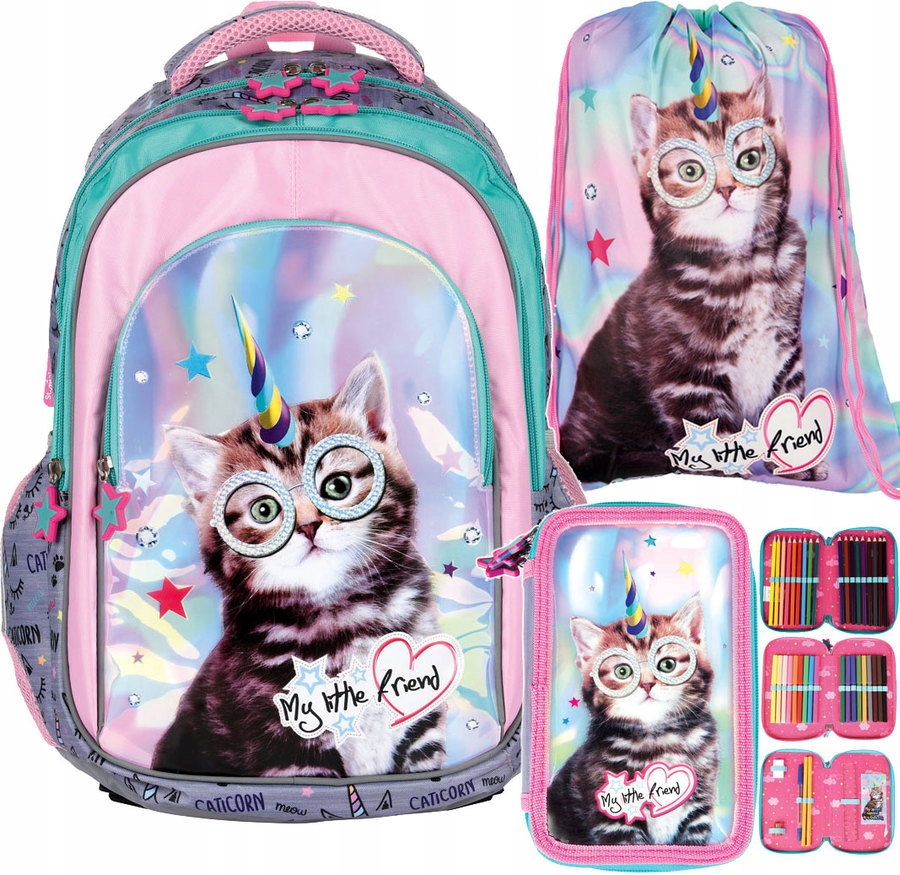 ZESTAW PLECAK TORNISTER SZKOLNY PIESEK KOTKIEM KOT - 9238081025 - oficjalne archiwum Allegro