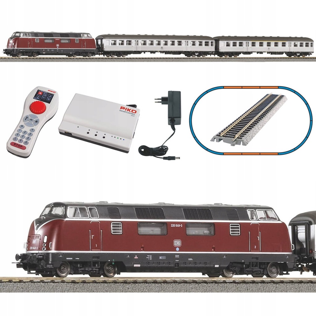 PIKO 59018 Cyfrowa kolejka elektryczna 220 DB zestaw z wagonami ...