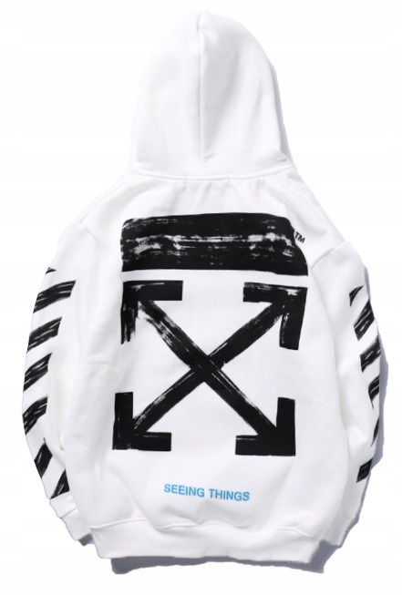 BLUZA OFF WHITE BIAŁA Z KAPTUREM BAWEŁNA [S] - 7688681508 - oficjalne ...