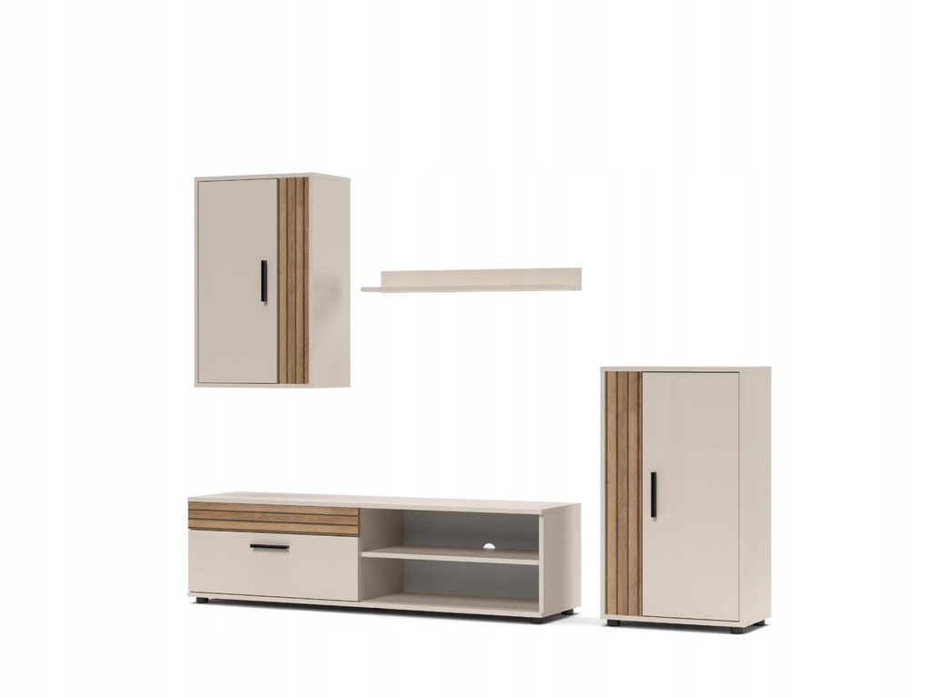 Meblościanka Berno RTV z Półką i Szafkami - Kaszmir/Tablila ...