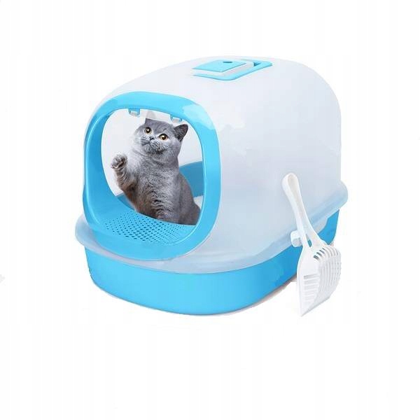 Zabudowana kuweta dla kota 55x39x36 Błękitna - 11051679392 - oficjalne ...