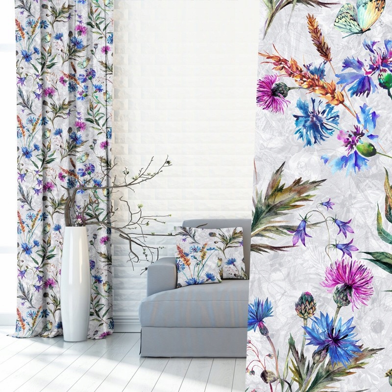 Tkanina Enjoy łąka, kwiaty i motyle 150cm - 10615091233 - oficjalne archiwum Allegro