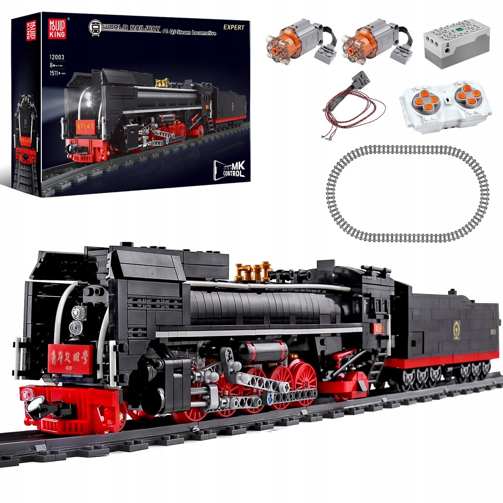 Mould king Technic Steam Locomotives With lighting RC Trains Toys Kits ...