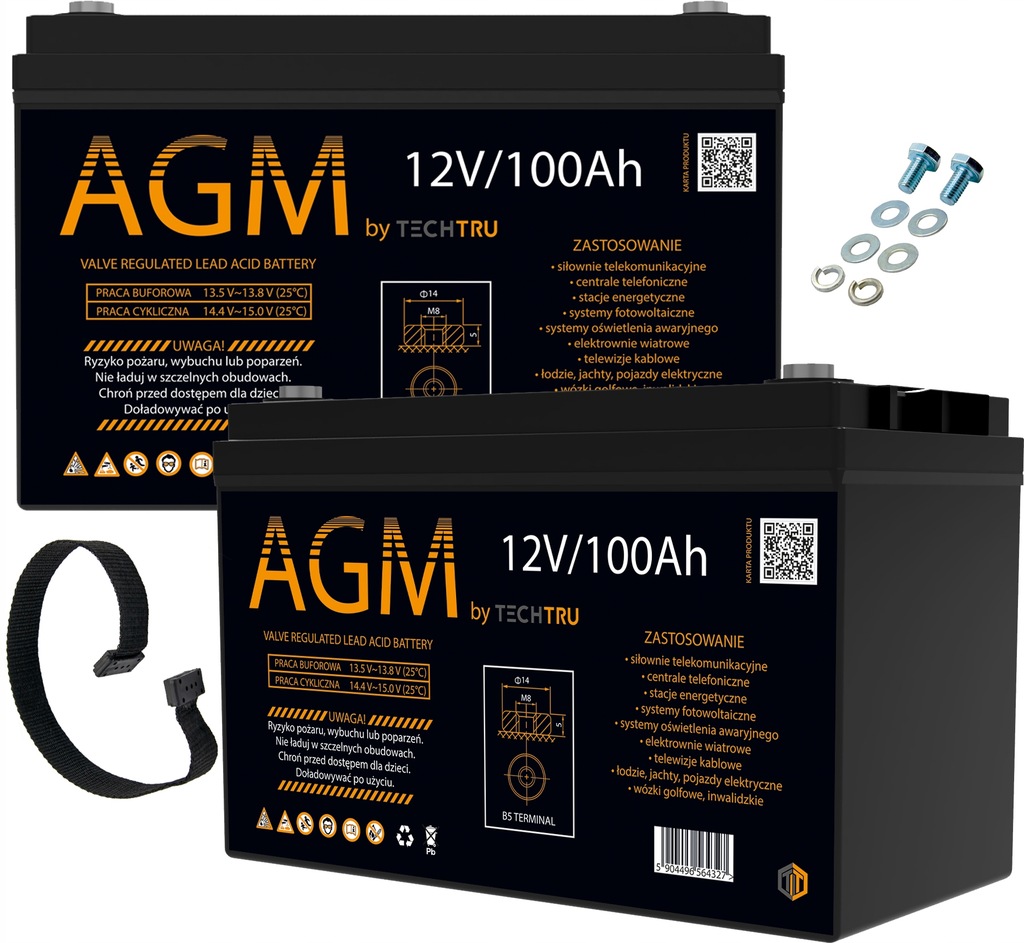 MOCNY AKUMULATOR VRLA AGM 12V 100Ah do KAMPERA UPS - 13845439742 - oficjalne archiwum Allegro