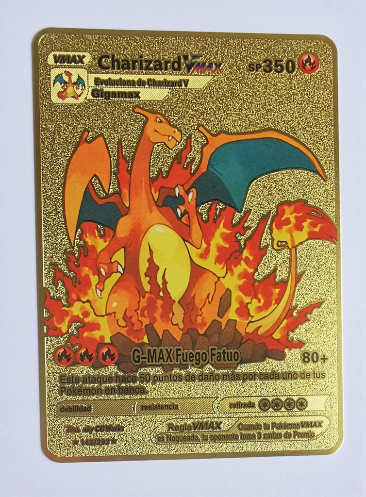 Pokemon Charizard Vmax DX Gold Złota Karta - 13090613471 - oficjalne archiwum Allegro