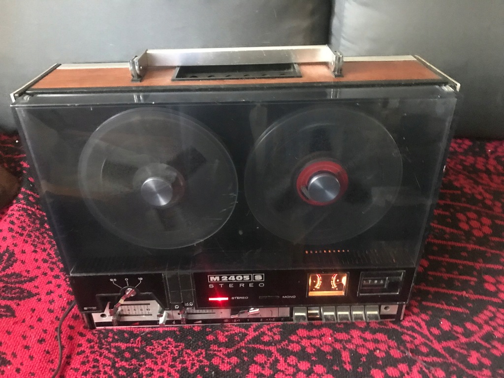 Magnetofon szpulowy PRL Unitra M2405S, nowe paski - 13056430405 - oficjalne archiwum Allegro