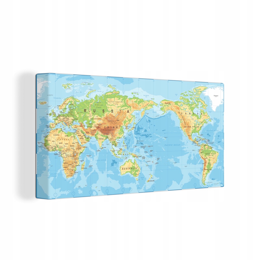 Obraz na płótnie - Mapa świata - Atlas - Kolory - - 12305588306 ...