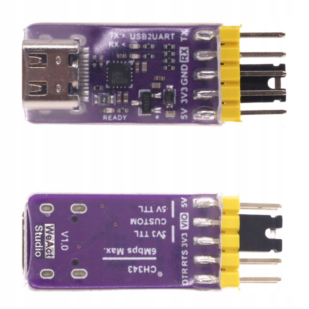 Programator CH343P USB-UART TTL 3.3V 5V USB-C 6Mbs - 13838202039 - oficjalne archiwum Allegro