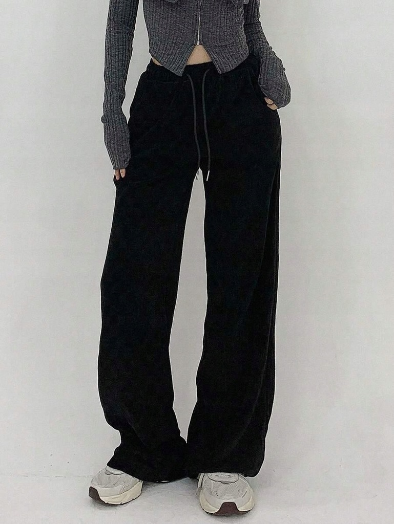 FRIFUL LUŹNE CZARNE SPODNIE TEKSTURA 6YE LT6__M - 17533018504 ...