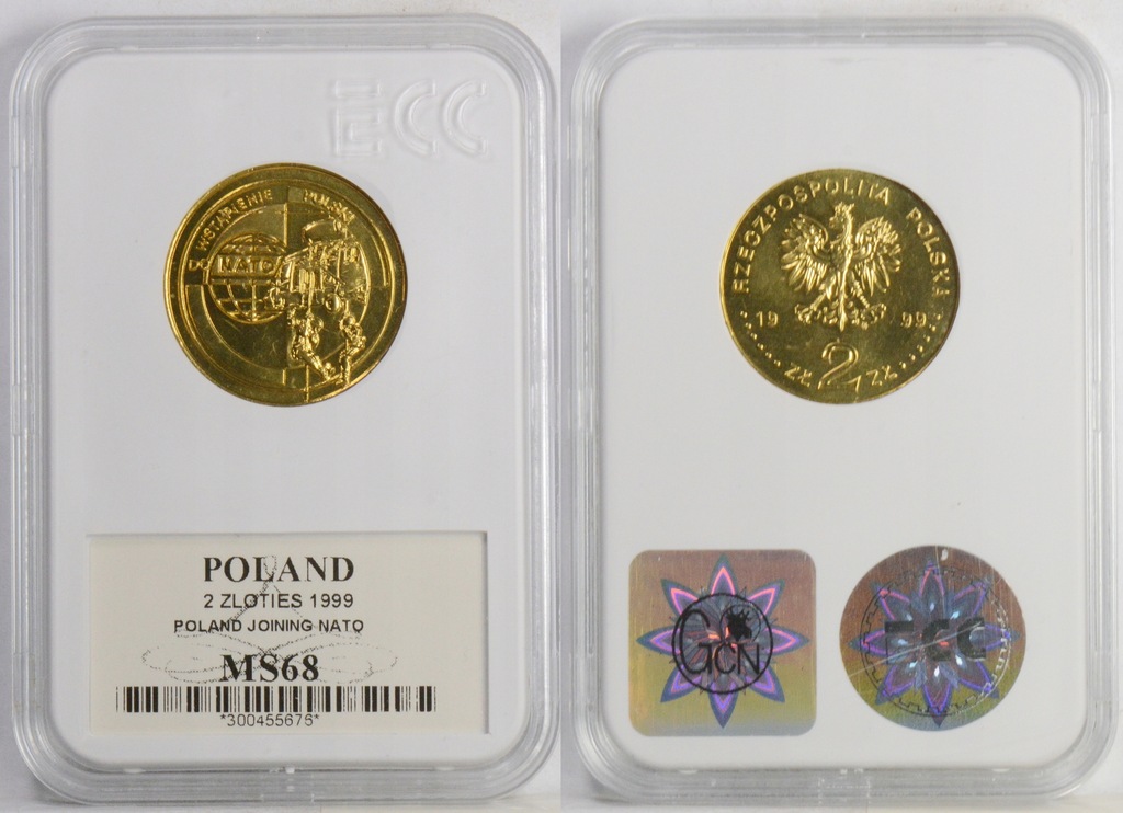 CN. 2 ZŁOTE 1999 WSTĄPIENIE POLSKI DO NATO MS68 4.04 - 15413293238 - oficjalne archiwum Allegro