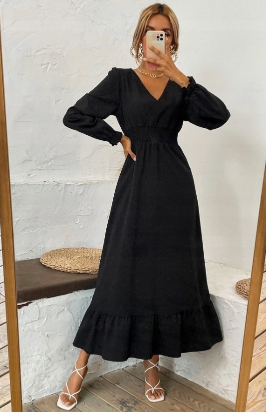 SHEIN SUKIENKA MIDI CZARNA PROSTA BASIC 36 S EDA - 14000618246 - oficjalne archiwum Allegro