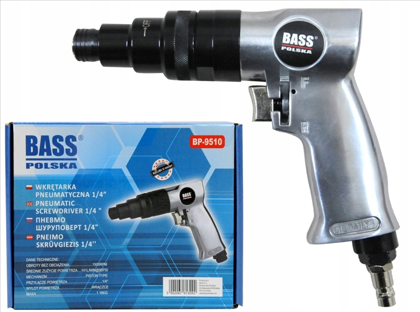 BASS POLSKA WKRĘTARKA PNEUMATYCZNA L/P 1500obr/min - 7841705488 - oficjalne archiwum Allegro