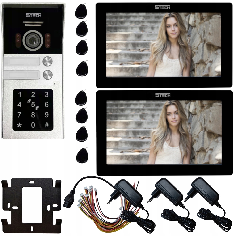 WIDEODOMOFON DWURODZINNY Z SZYFRATOREM 5TECH WIFI - 12219342653 - oficjalne archiwum Allegro