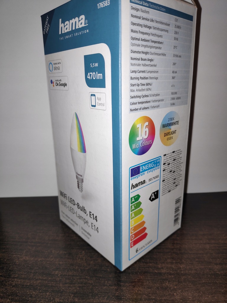 Żarówka LED Hama E14 5,5W 470lm Wifi Germany - 11733176771 - oficjalne ...