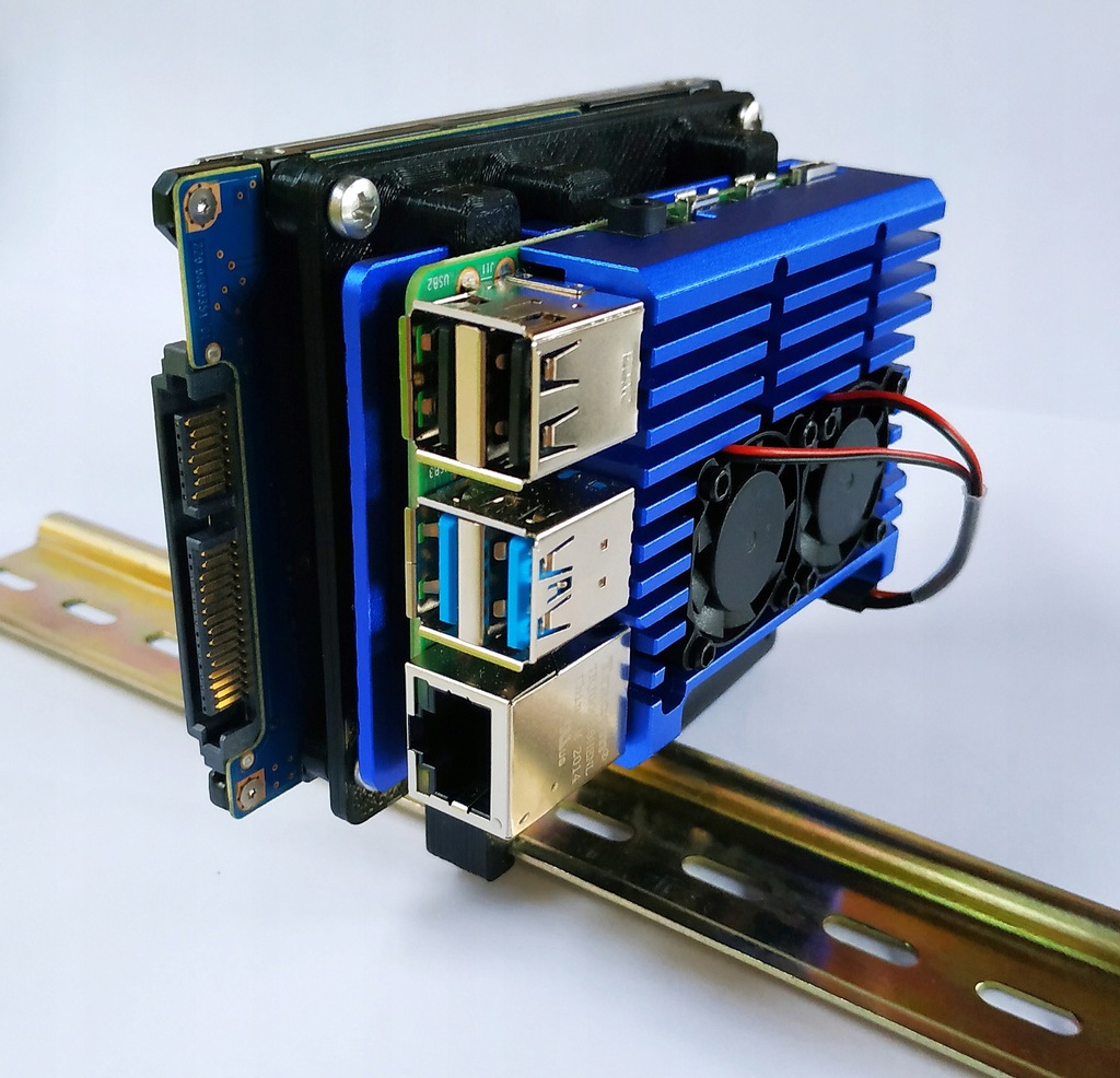 Raspberry Pi 4 + SSD Uchwyt Pionowy na szynę DIN R - 11071222512 ...