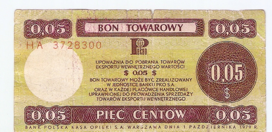 Polska 5 Centów 1979 Pewex PRL - 14007559342 - oficjalne archiwum Allegro