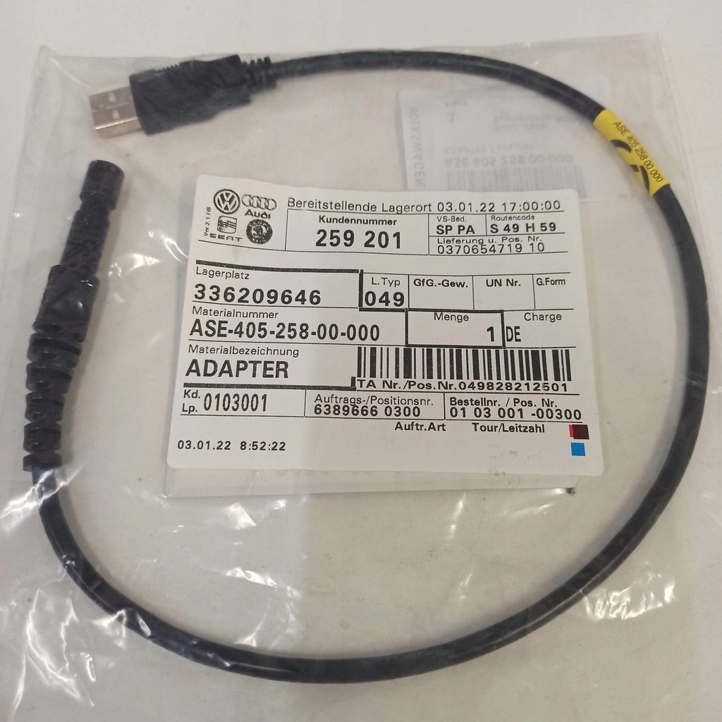 ORYGINALNY NOWY KABEL USB DO VAS6154 A ORYGINAŁ - 11753772034 ...