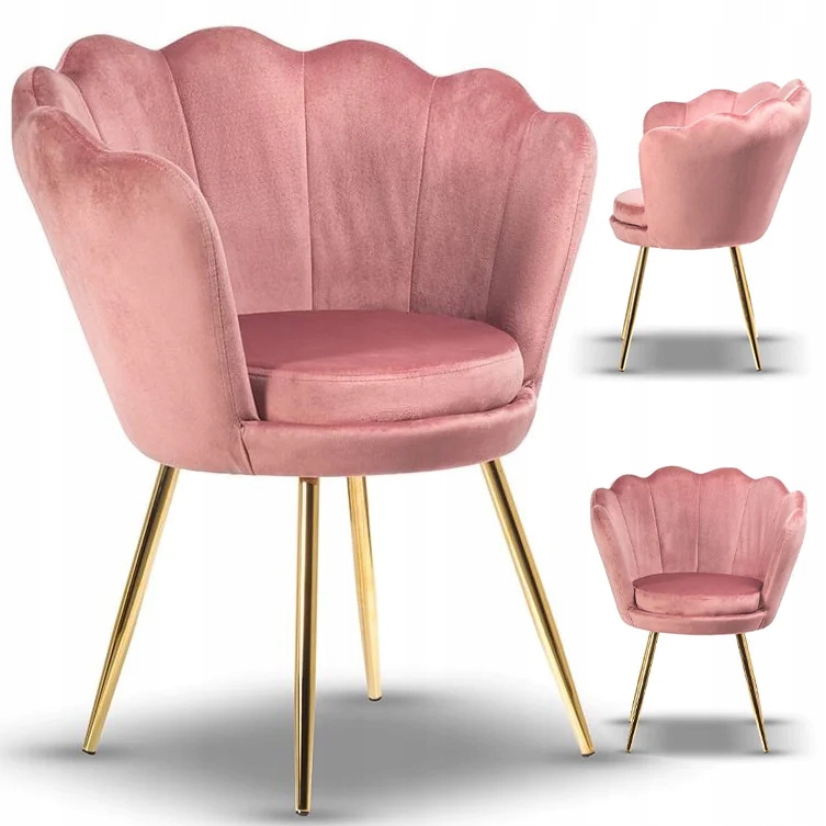 Krzesło Muszelka Welurowe Glamour do Toaletki ELSY - 13922364182 ...