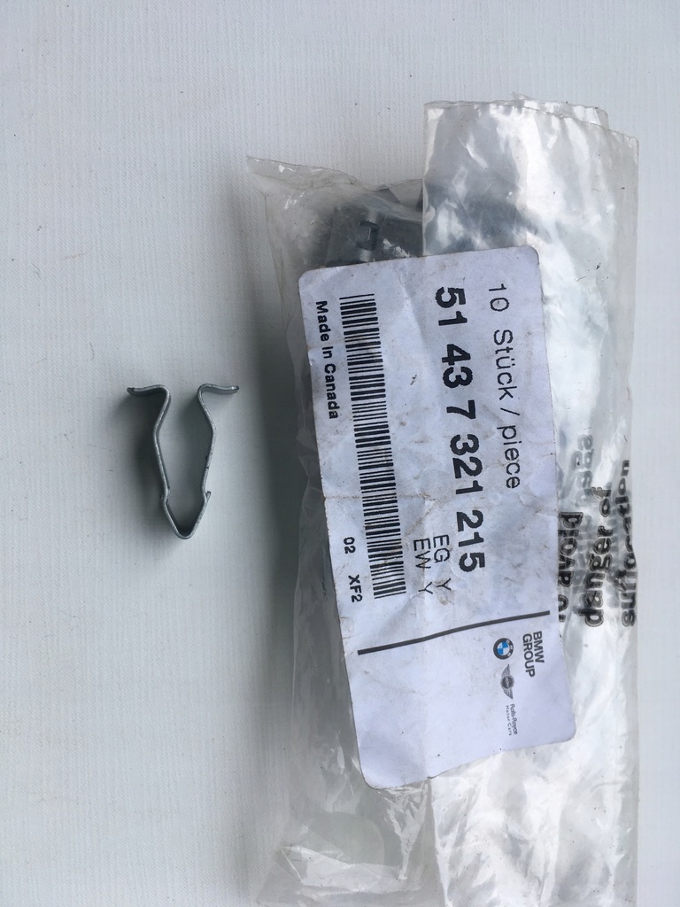 BMW 51437321215 Klamra KLIPS BLASZKA SPINKA F32 F3 - 8125019999 ...