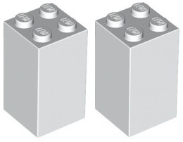 LEGO Klocek 2x2x3 Biały/White (30145/4109791) x2 - 12390759426 ...