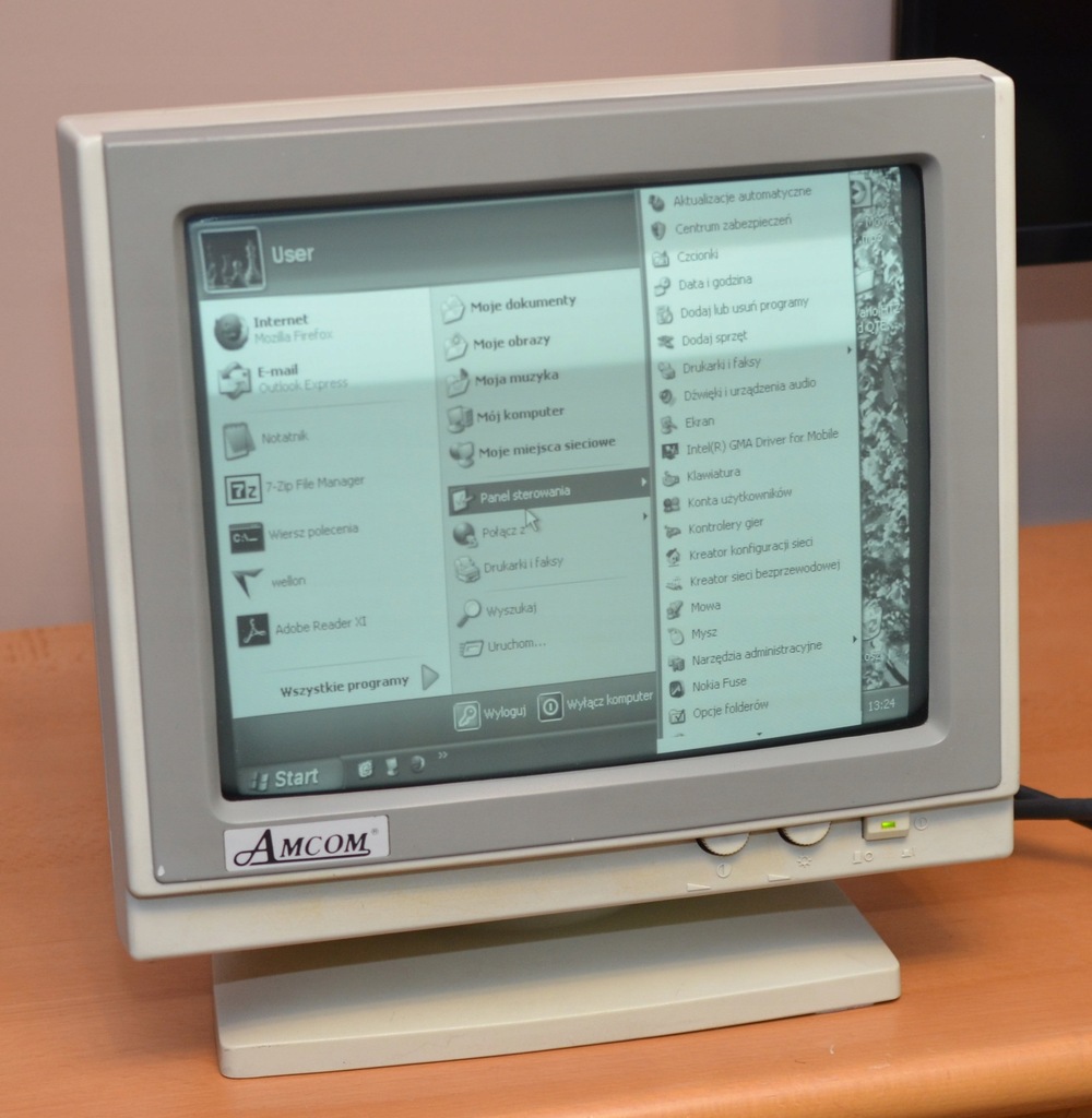 STARY MONITOR CRT KINESKOP CZARNO BIAŁY MONOCHROM - 7731375558 ...