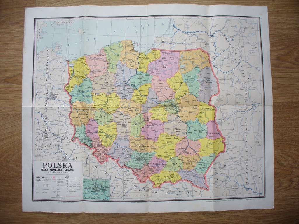 Mapa Polski nowy podział administracyjny 1975 r. - 12364571754 ...