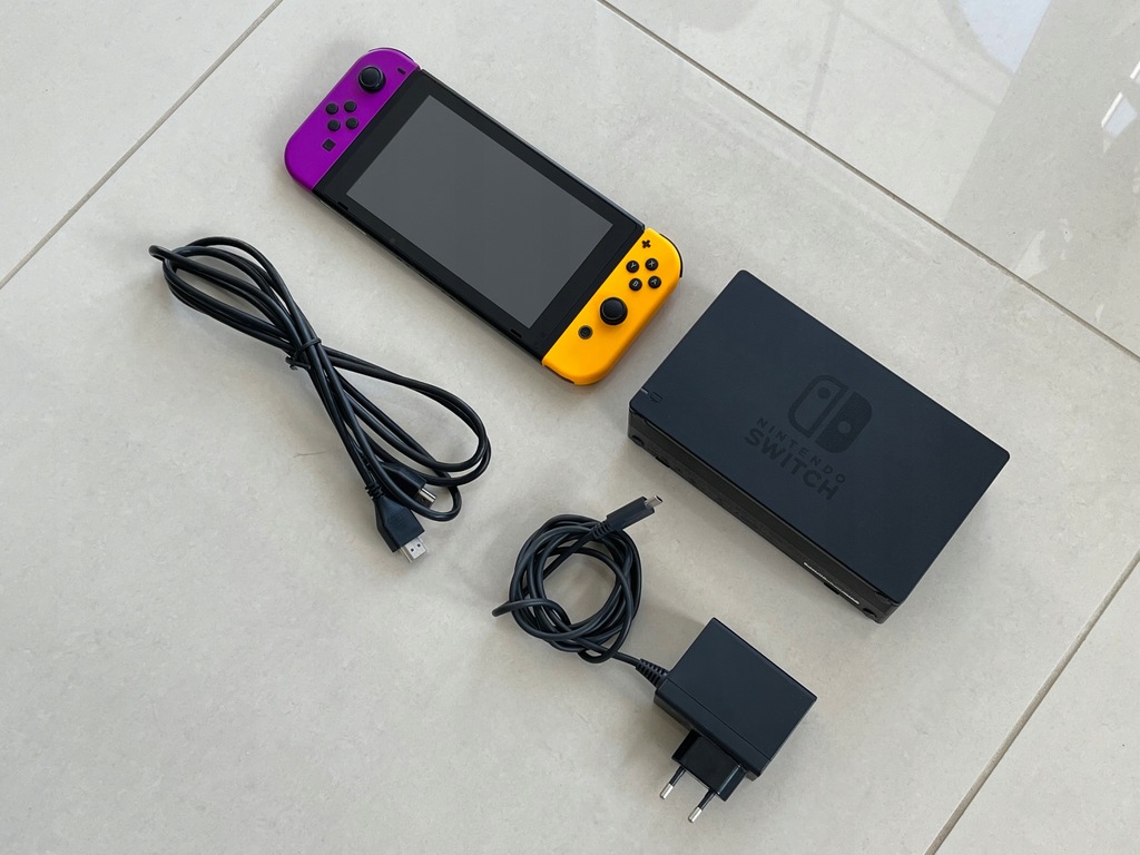 NINTENDO SWITCH 32GB - YELLOW + PINK - ZESTAW ! - 12183403221 ...